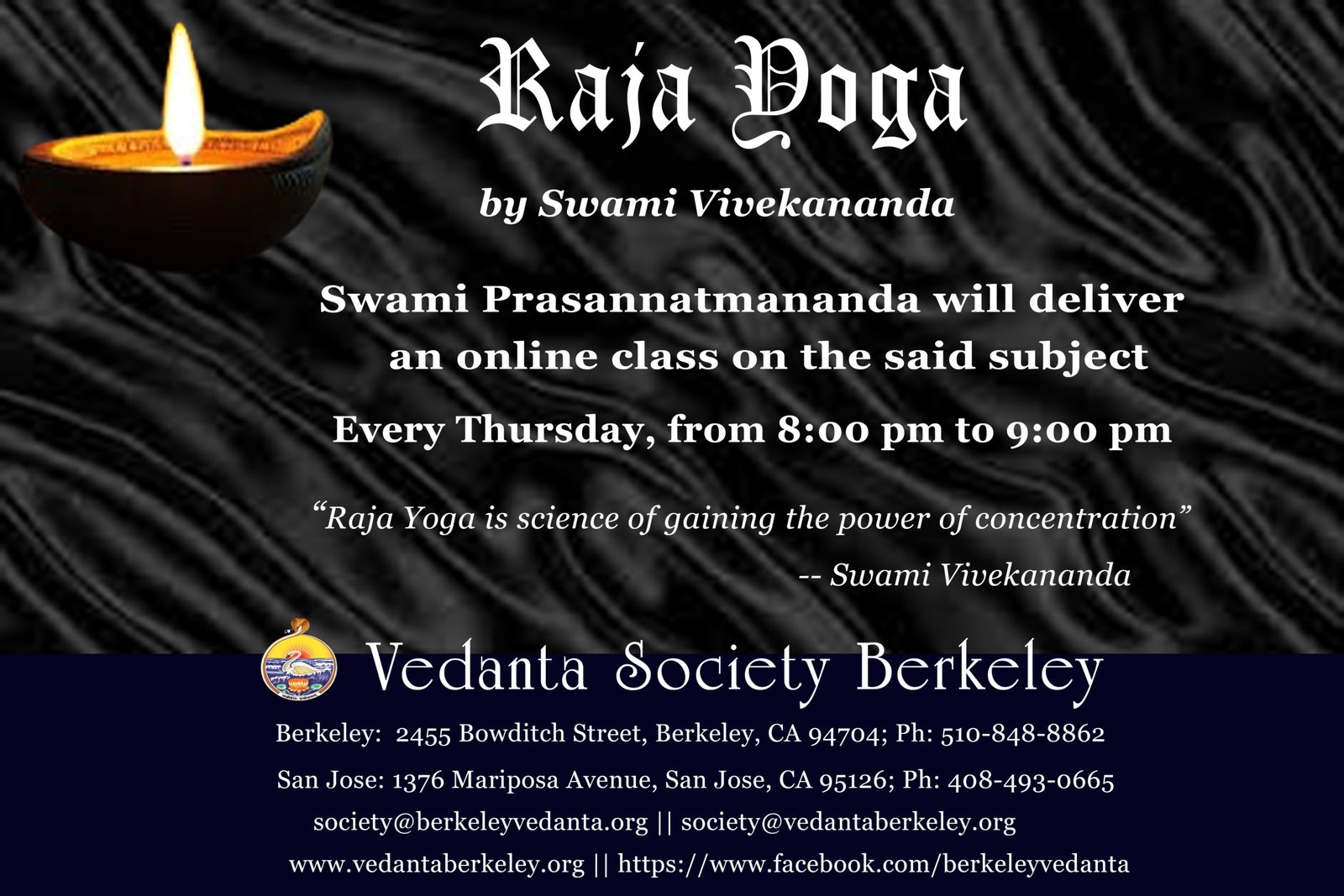 Lecture series on 'Raja Yoga by Swami Vivekananda' - Vedanta Society ...